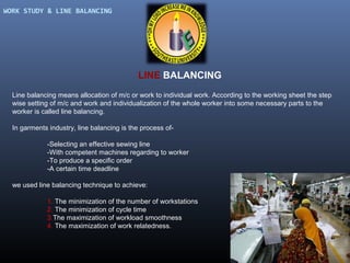 WORK study& LINE BALANCING | PPT