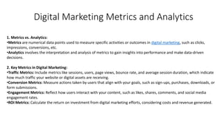 Digital Marketing Metrics and Analytics. | PPTX
