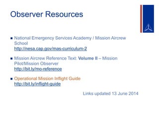 Mission Observer Ground Training | PPTX