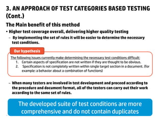 A study on the efficiency of a test analysis method utilizing test ...
