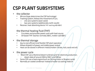 Dynamic modelling of a parabolic trough solar power plant | PPTX