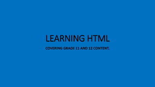 BASIC HTML PRESENTATION | PPT