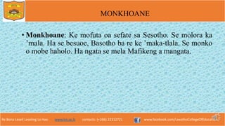 Mefuta ea lifate tsa Sesotho | PPTX