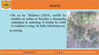 Mefuta ea lifate tsa Sesotho | PPTX