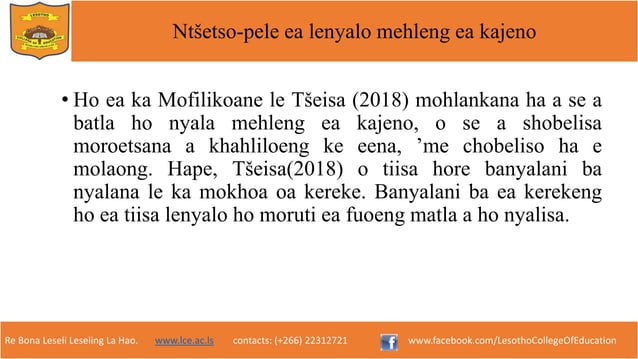 Phapano ea lenyalo la Basotho mehleng ea khale le mehleng ea kajeno | PPTX