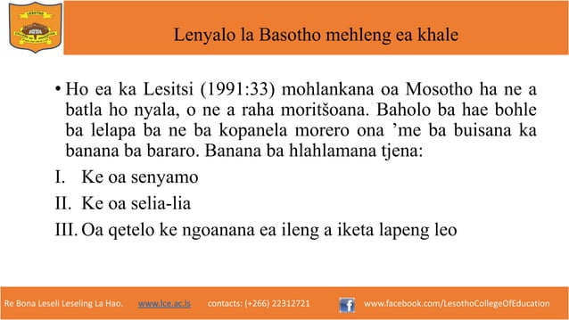 Phapano ea lenyalo la Basotho mehleng ea khale le mehleng ea kajeno | PPTX