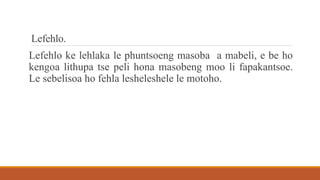 Lisebelisoa tsa Basotho tsa ka tlung. | PPTX