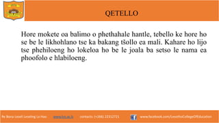 mokete oa balimo | PPTX