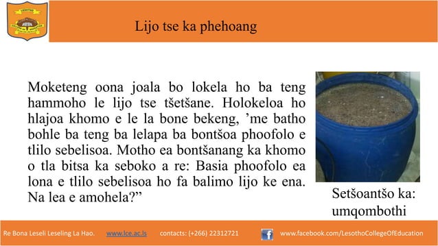 mokete oa balimo | PPTX