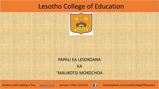 PAPALI EA LESOKOANA | PPTX
