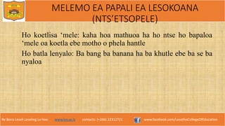 PAPALI EA LESOKOANA | PPTX