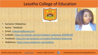 PAPALI EA LESOKOANA | PPTX