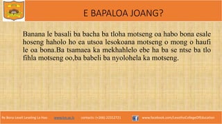 PAPALI EA LESOKOANA | PPTX