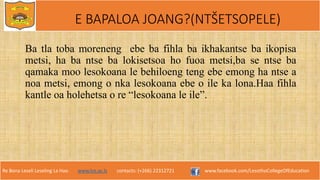 PAPALI EA LESOKOANA | PPTX