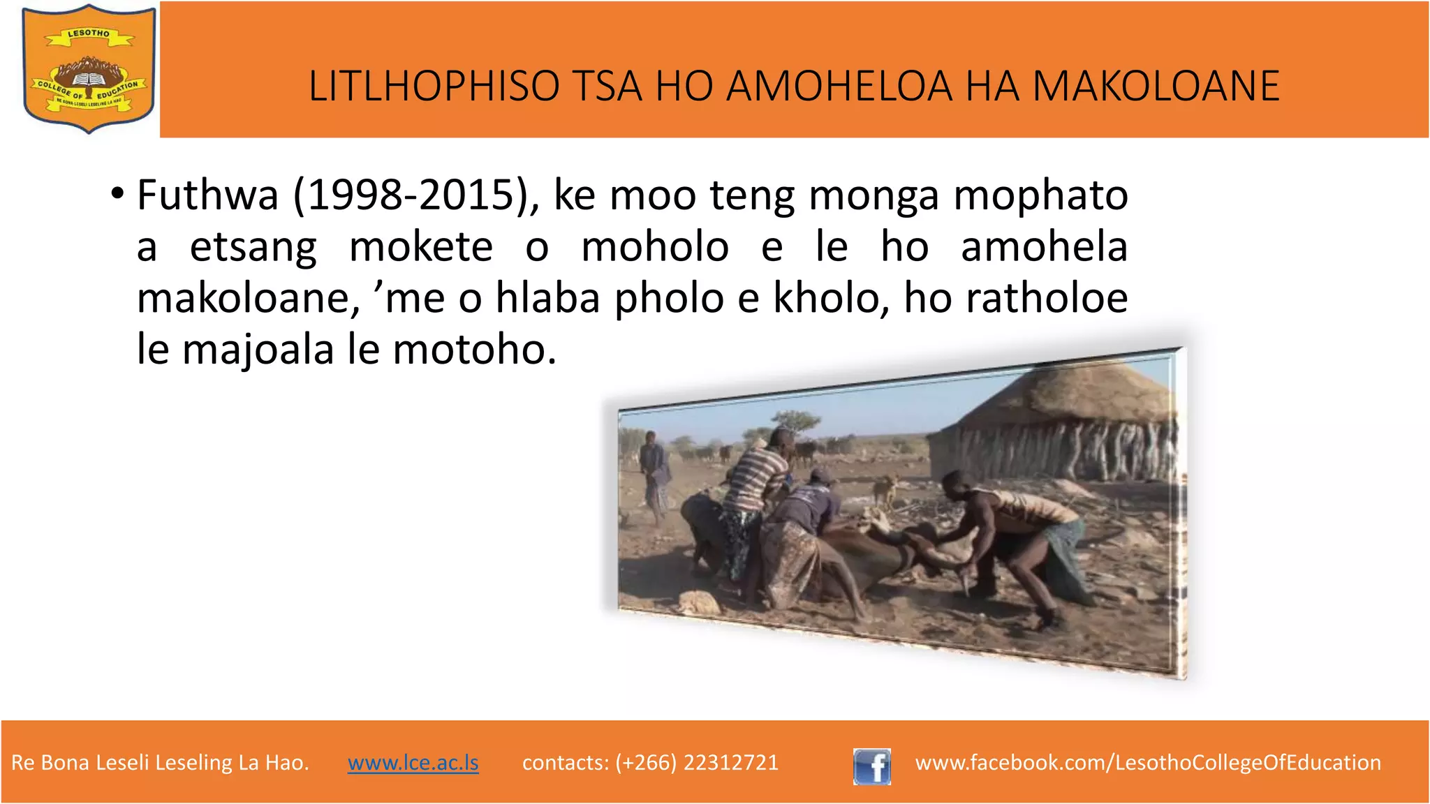 LEBOLLO LA SESOTHO LA BASHEMANE | PPTX