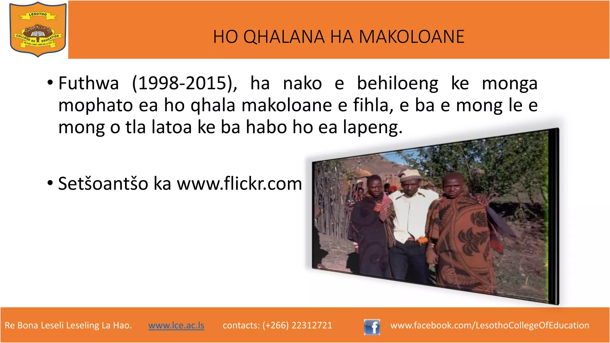 LEBOLLO LA SESOTHO LA BASHEMANE | PPTX