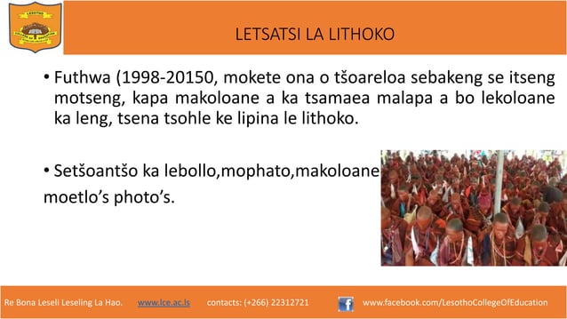 LEBOLLO LA SESOTHO LA BASHEMANE | PPTX