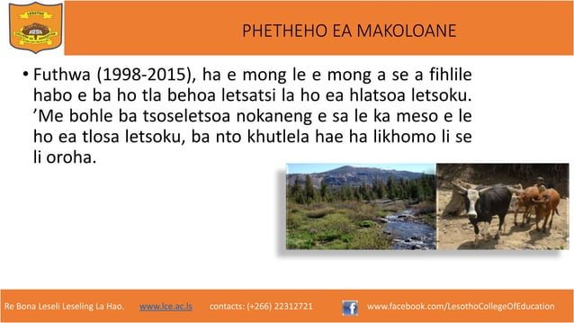 LEBOLLO LA SESOTHO LA BASHEMANE | PPTX