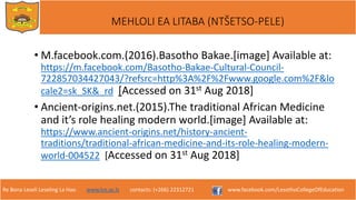 LEBOLLO LA SESOTHO LA BASHEMANE | PPTX