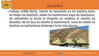LEBOLLO LA SESOTHO LA BASHEMANE | PPTX