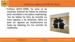 LEBOLLO LA SESOTHO LA BASHEMANE | PPTX