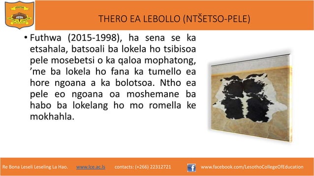 LEBOLLO LA SESOTHO LA BASHEMANE | PPTX