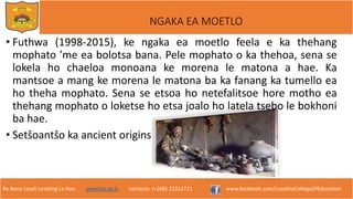 LEBOLLO LA SESOTHO LA BASHEMANE | PPTX