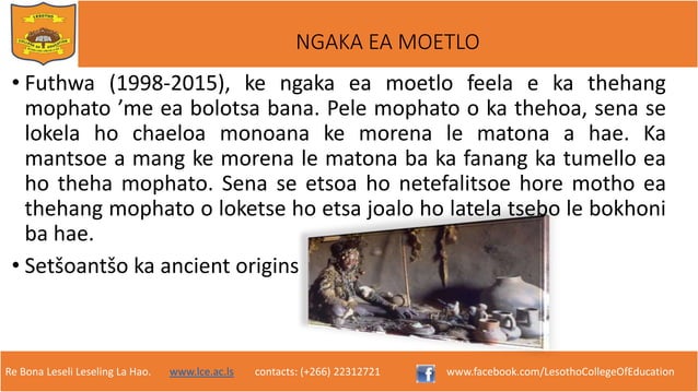 LEBOLLO LA SESOTHO LA BASHEMANE | PPTX