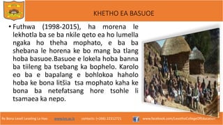 LEBOLLO LA SESOTHO LA BASHEMANE | PPTX