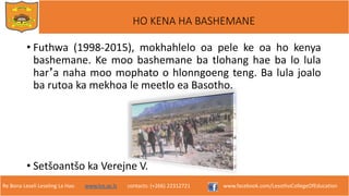 LEBOLLO LA SESOTHO LA BASHEMANE | PPTX