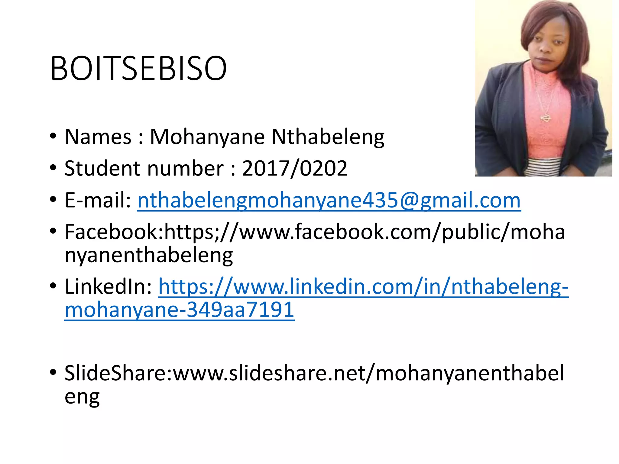 LISEBELISOA TSA SESOTHO TSE ENTSOENG KA LETSOPA LE TSA MOETLO | PPTX