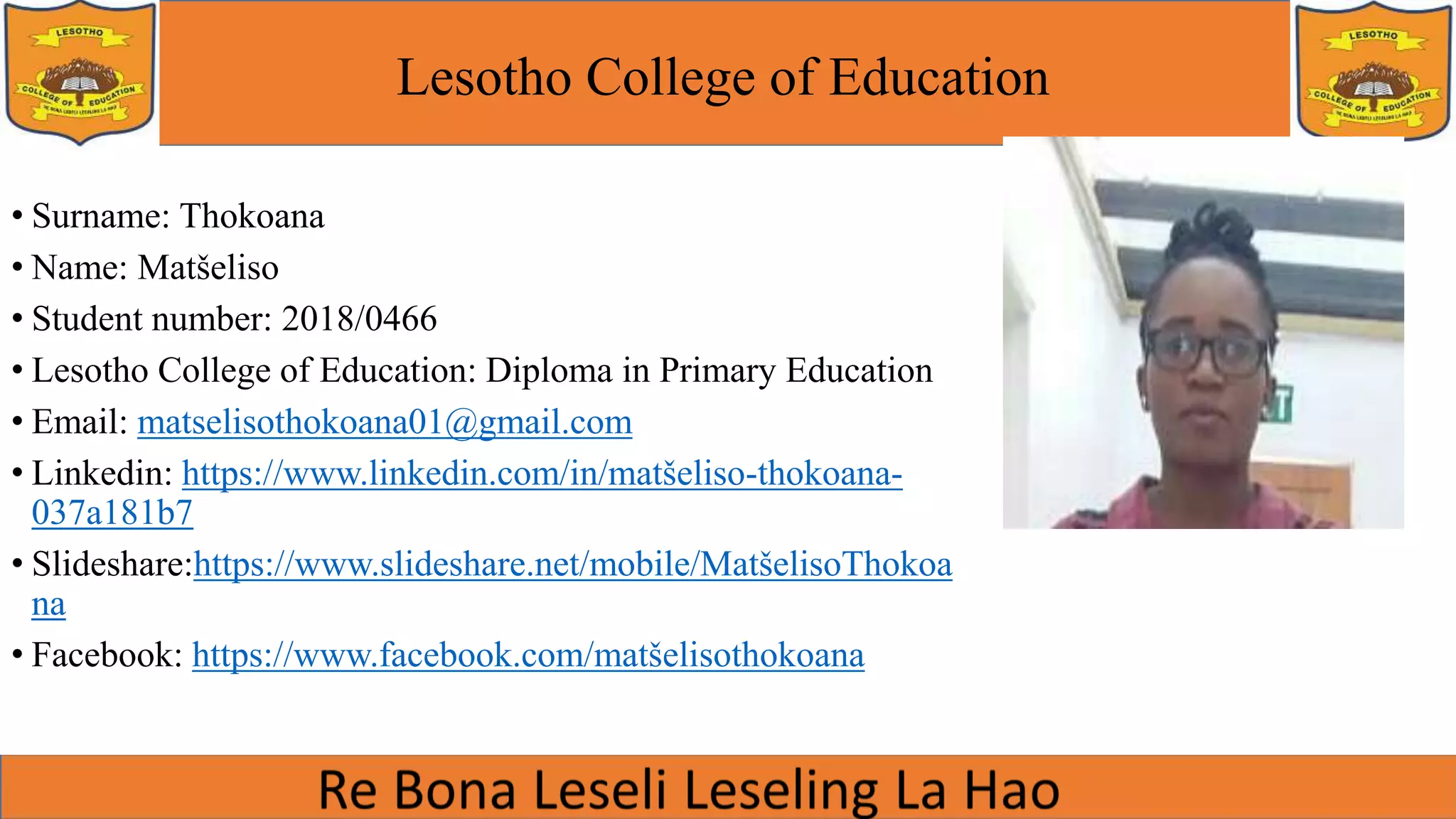 NALANE EA APOLLO NTABANYANE | PPTX