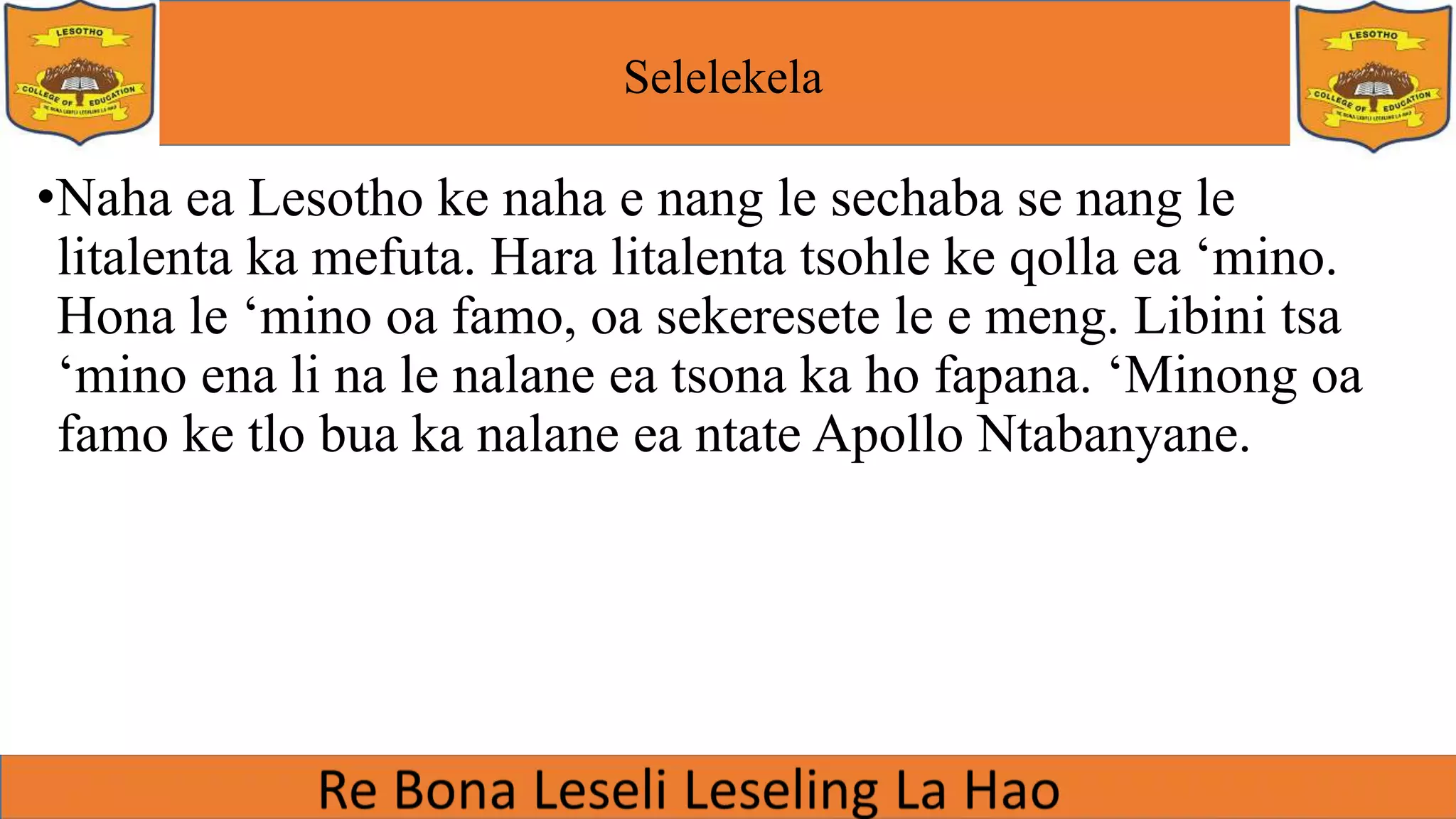 NALANE EA APOLLO NTABANYANE | PPTX