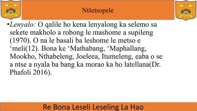 NALANE EA APOLLO NTABANYANE | PPTX