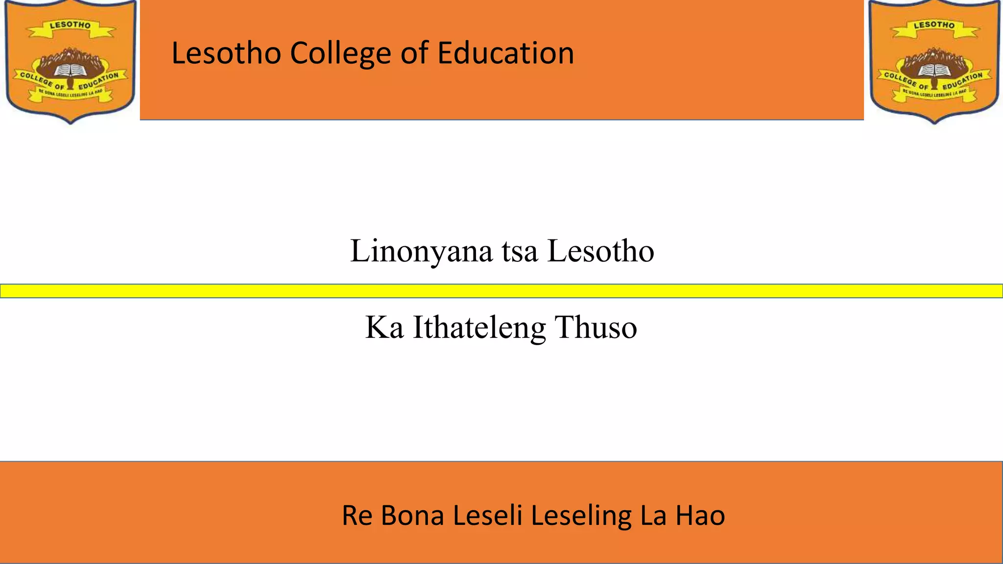 Linonyana tsa Lesotho | PPTX