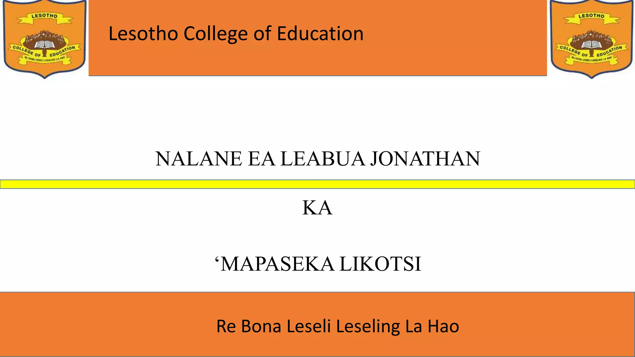 Nalane ea Leabua Jonathan | PPTX