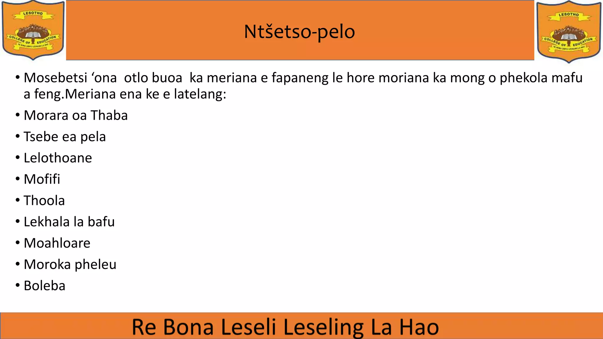 MERIANA EA SESOTHO | PPTX