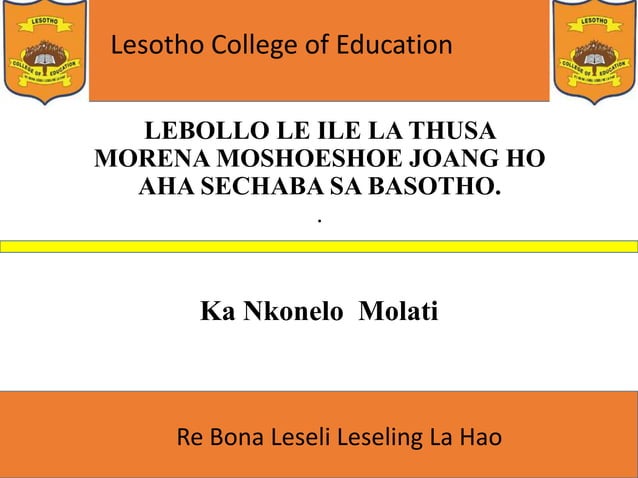 Lebollo le ile la thusa morena moshoeshoe joang ho aha sechaba sa ...