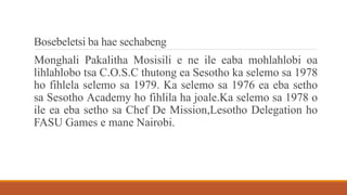 NALANE EA PAKALITHA BETHUEL MOSISILI | PPTX