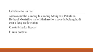 NALANE EA PAKALITHA BETHUEL MOSISILI | PPTX