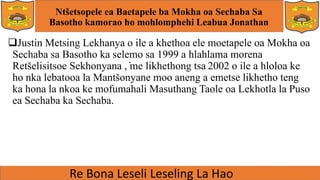 nalane ea Mokha oa Sechaba sa ba basotho | PPT