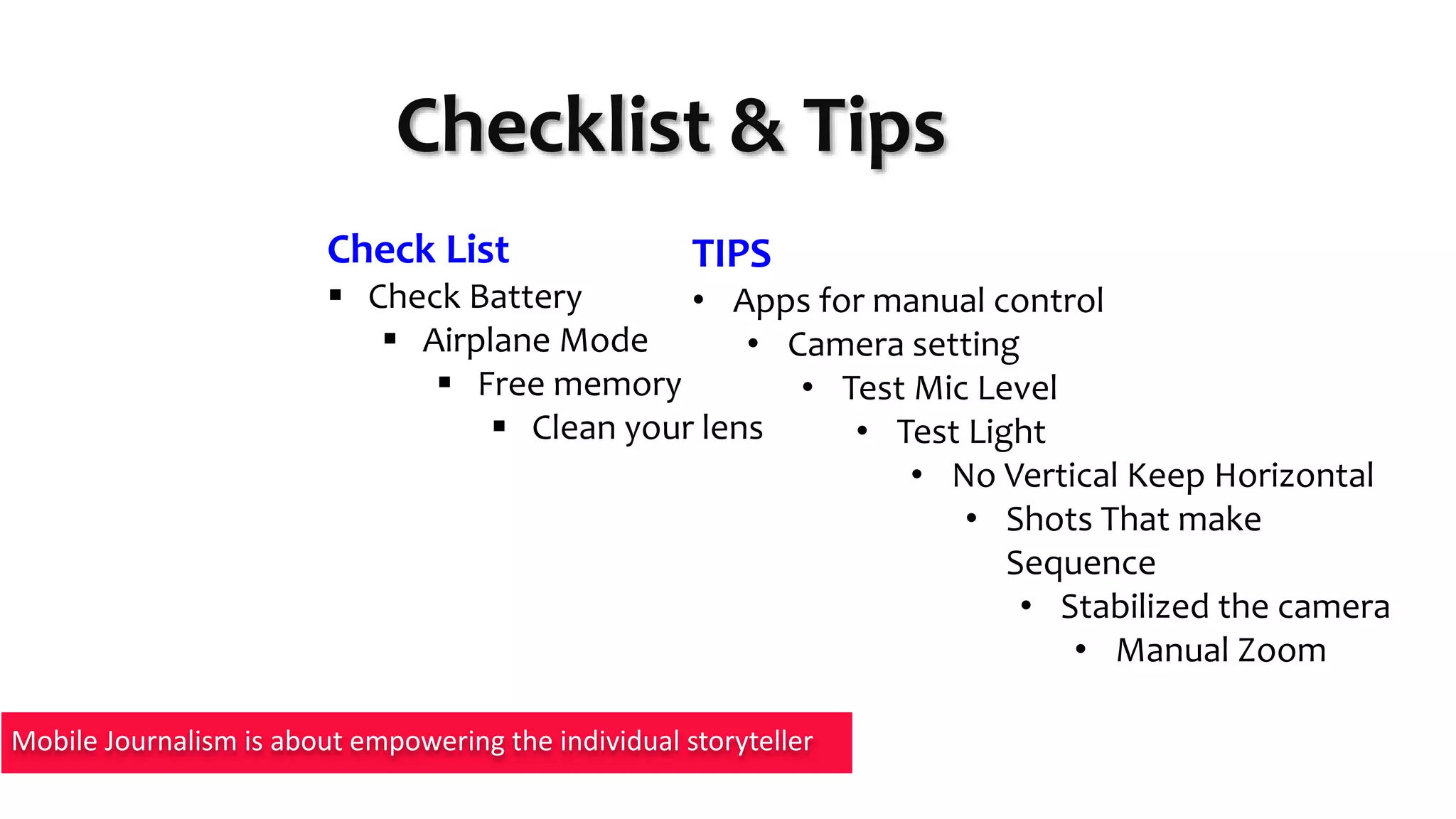 Mobile Journalism Workshop Presentation | PPTX