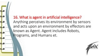 Artificial Intelligence Short Question and Answer | PPTX