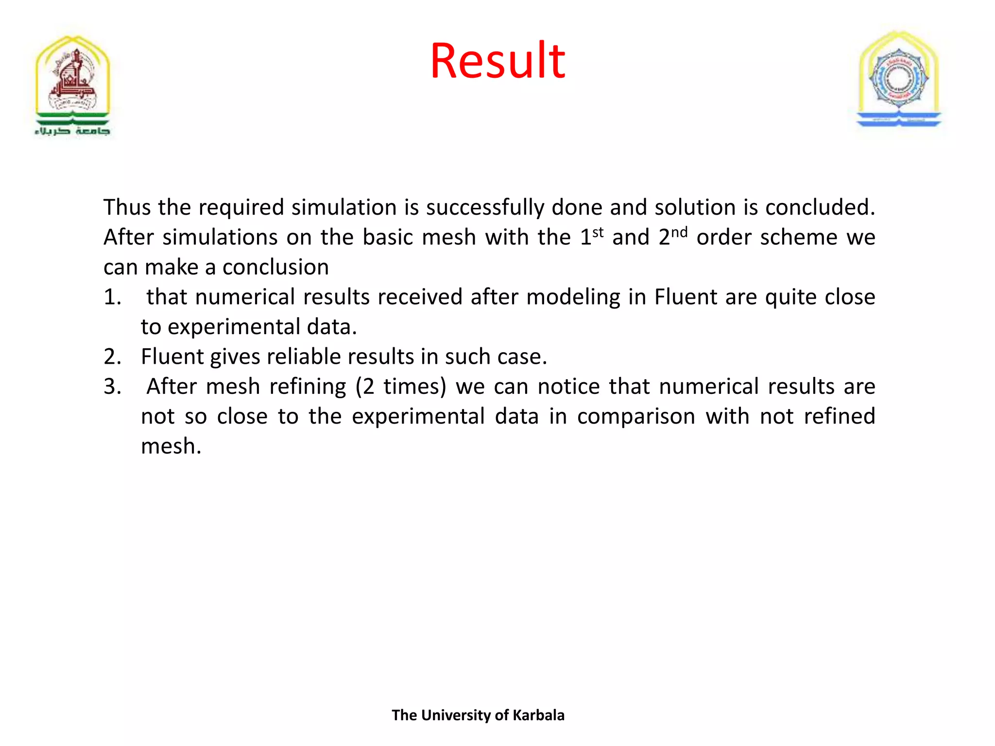 Laminar flow over backward-facing step (2D) simulation | PPTX