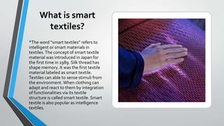 Application of Smart Technology in Textile Industry | PPTX