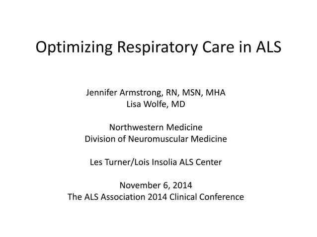Optimizing Respiratory Care in ALS | PPTX | Physical Therapy | Wellness