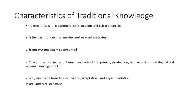Role of Traditional Knowledge in The Conservation | PPTX | Environment ...