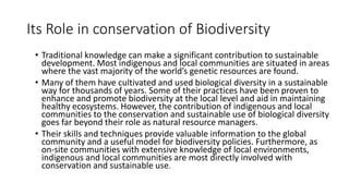 Role of Traditional Knowledge in The Conservation | PPTX