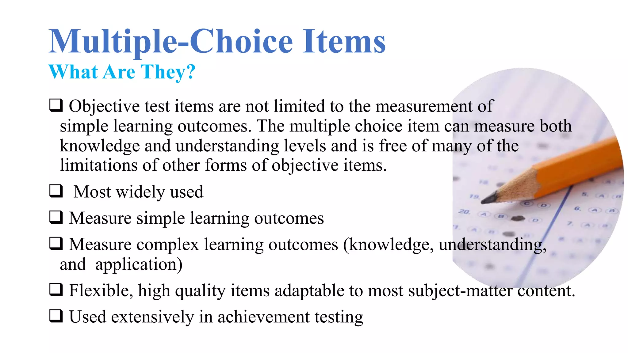 Comparison Between Objective Type Tests and Subjective Type tests. | PPTX