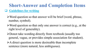 Comparison Between Objective Type Tests and Subjective Type tests. | PPTX